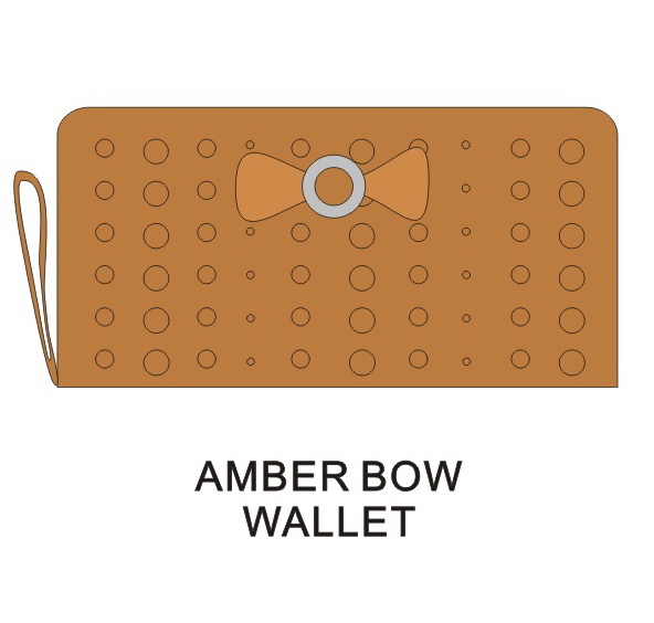 AMBER LEATHER BOW WALLET,Wallet